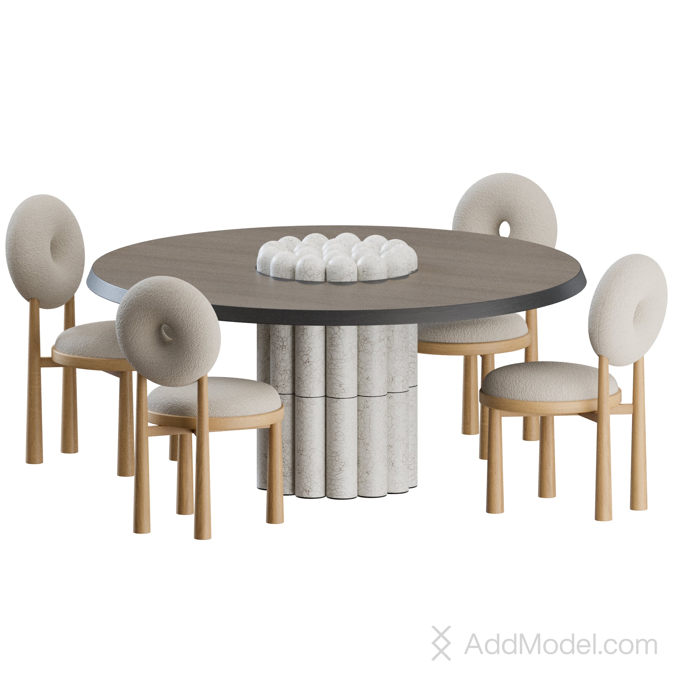 Baba Chair And Raku-Yaki Table By Emmanuelle Simon 3D Model – Add Model