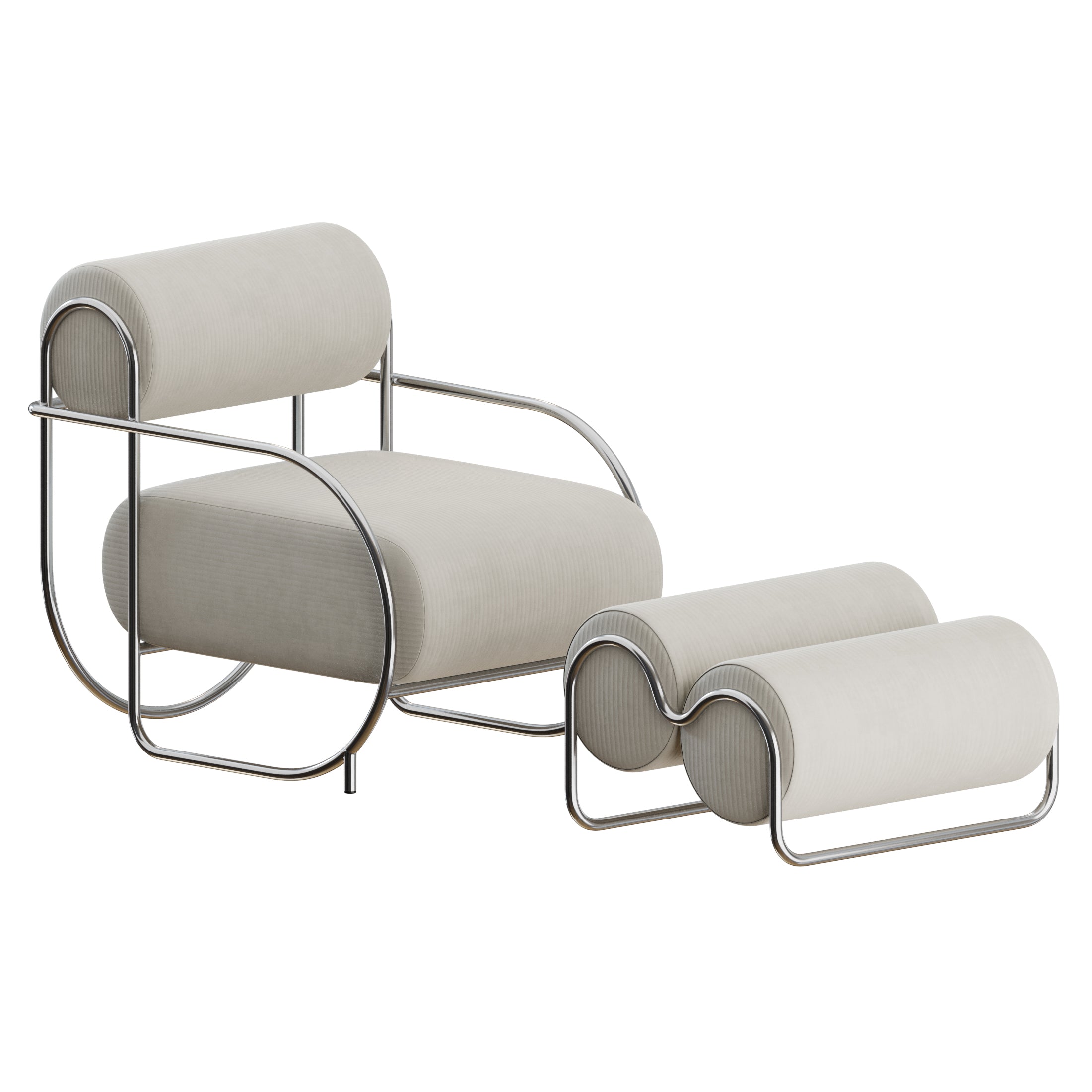 Chromeo Armchair Ottoman by Ellison Studios 3D Model – Add Model